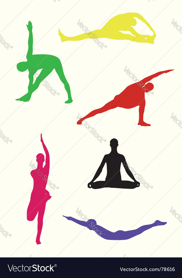 Yoga postures Royalty Free Vector Image - VectorStock
