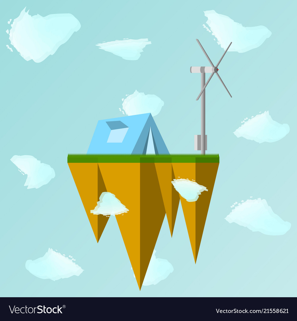 A floating island Royalty Free Vector Image - VectorStock