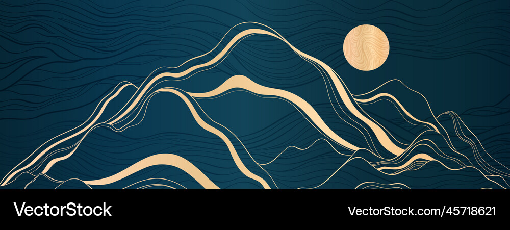 A minimalistic banner with mountains and an art Vector Image