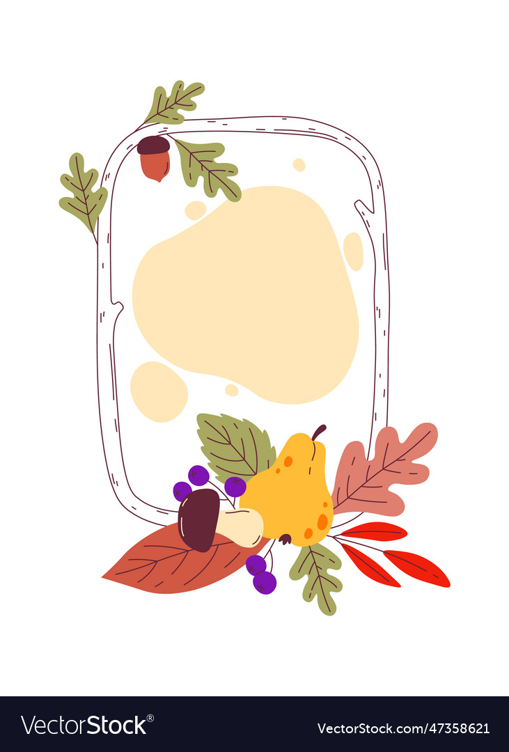 Autumn rectangle frame Royalty Free Vector Image