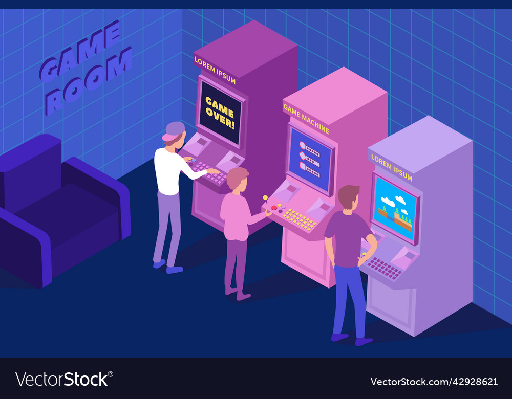 Computer club isometric Royalty Free Vector Image