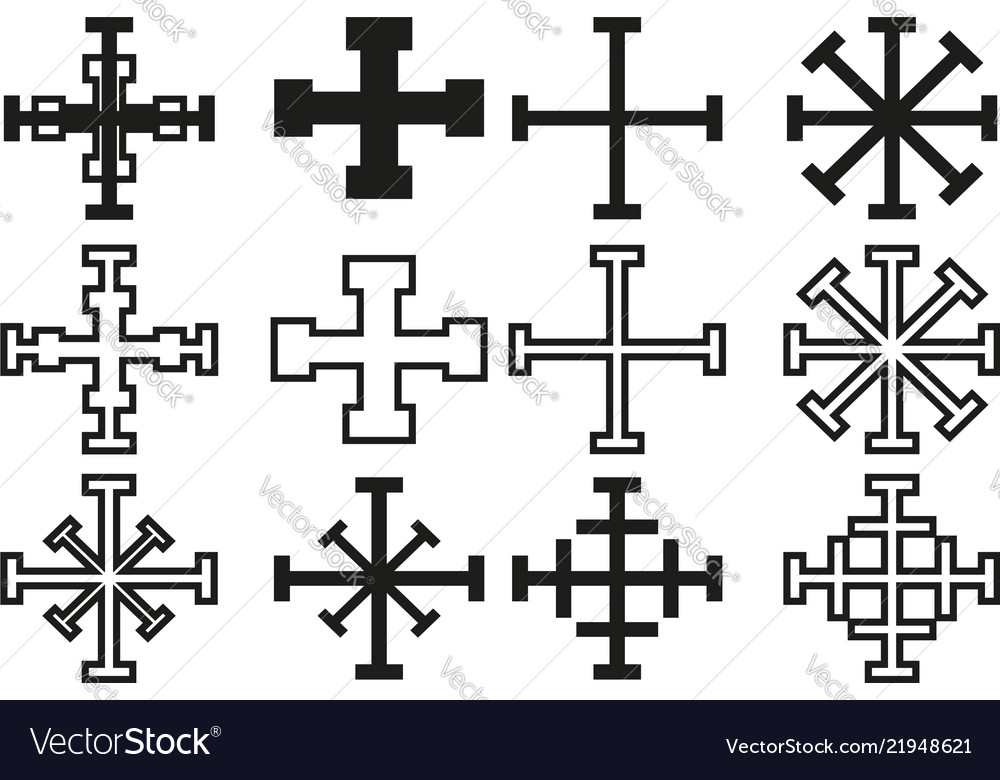 Cross set Royalty Free Vector Image - VectorStock