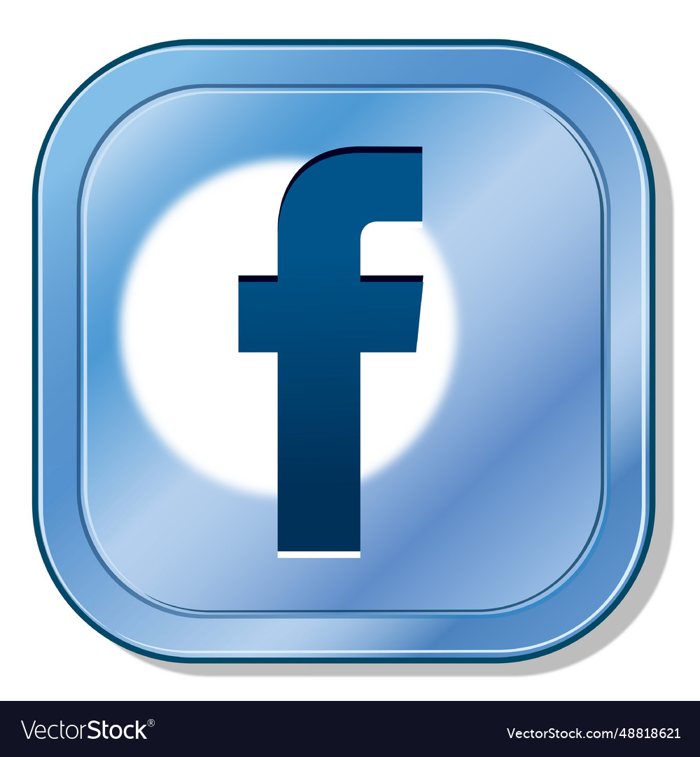Facebook metallic button Royalty Free Vector Image