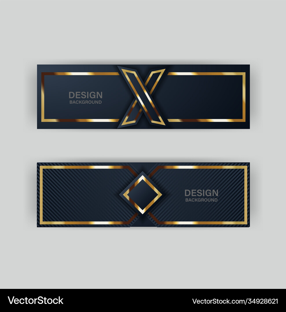 Gold banner design with minimalist modern style Vector Image
