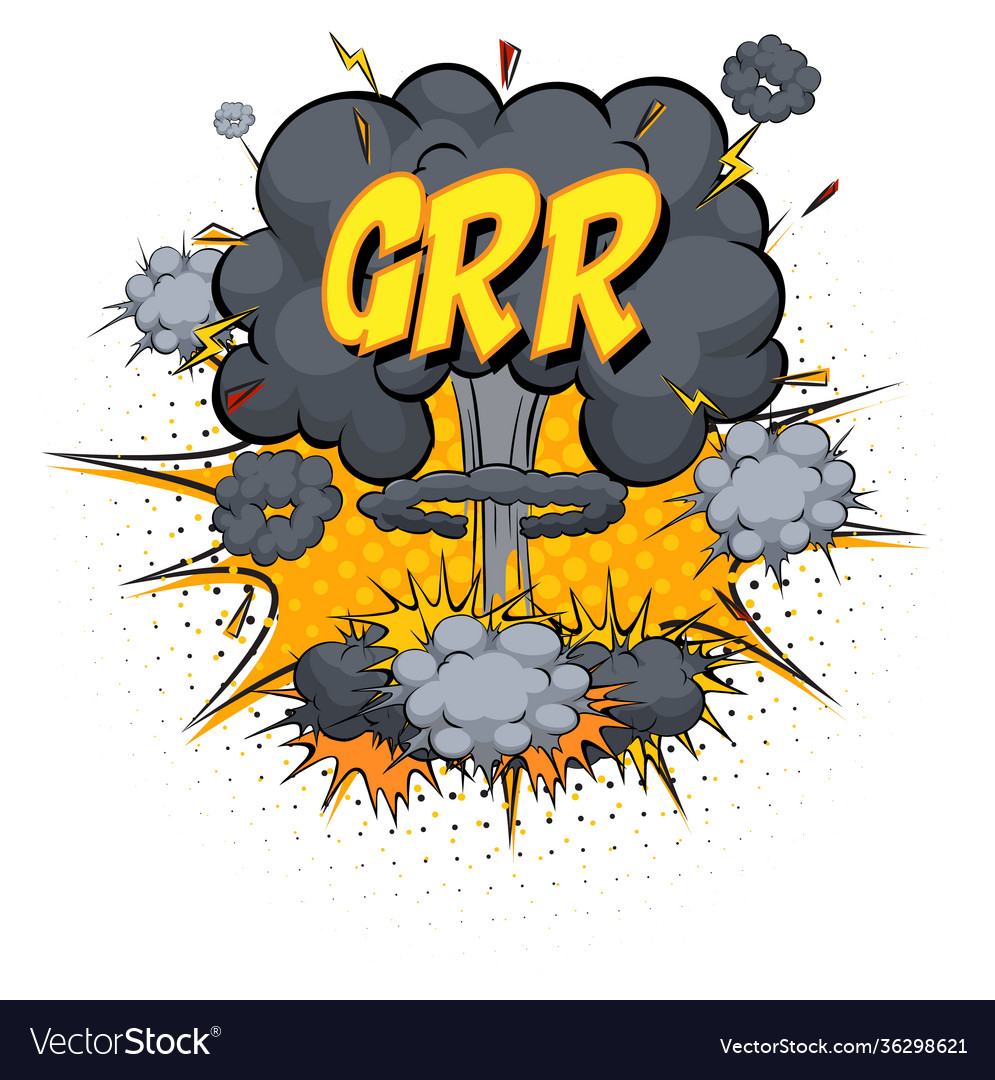 Grr text on comic cloud explosion isolated Vector Image