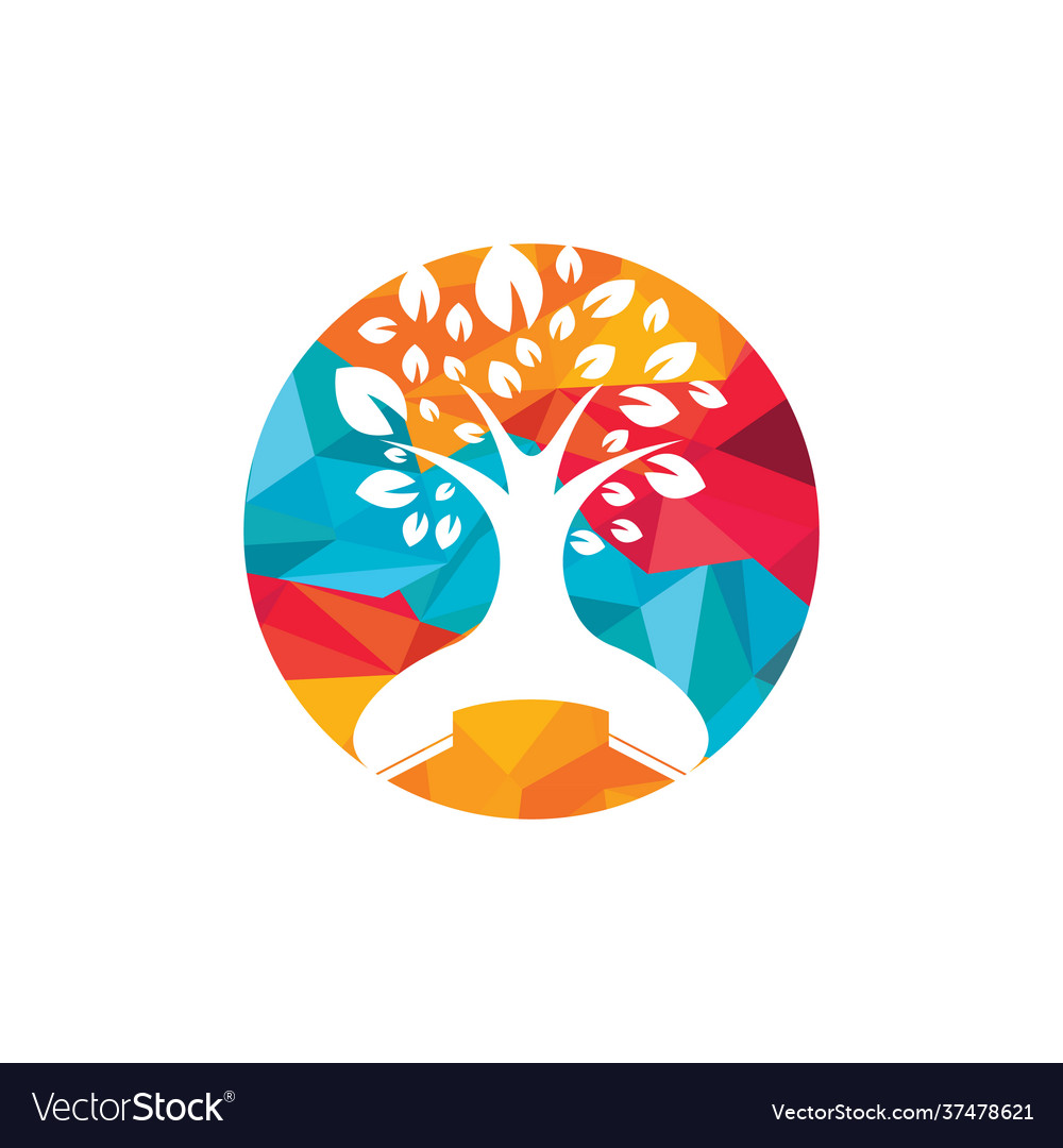 Handset tree icon design template Royalty Free Vector Image