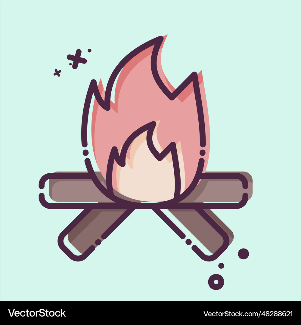 Icon fire related to american indigenous symbol Vector Image