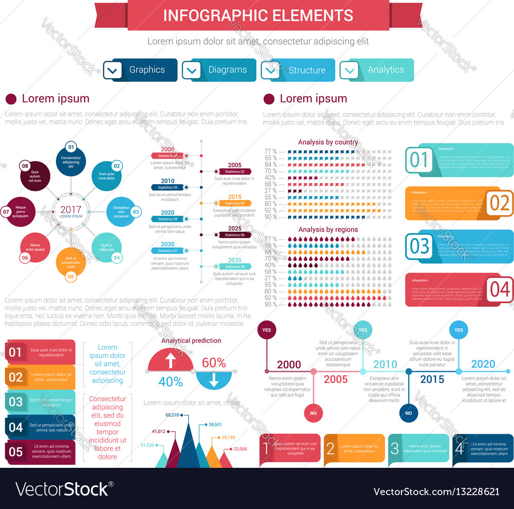 Infographic element set for presentation design Vector Image