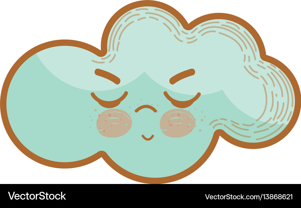 Kawaii angry cloud icon Royalty Free Vector Image