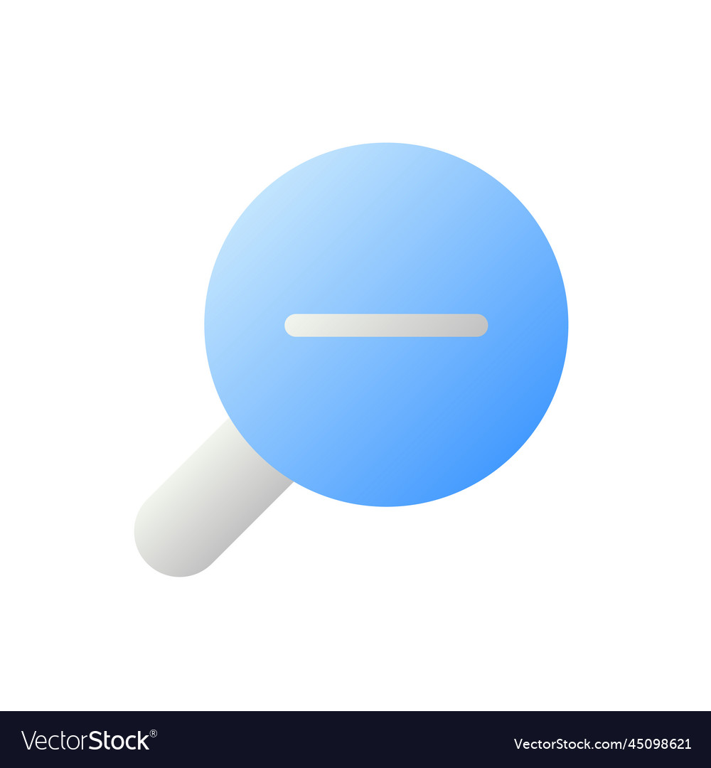 Magnifying glass with minus for map flat gradient Vector Image