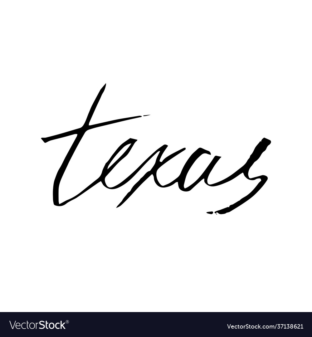 Modern style handwritting u s state texas Vector Image