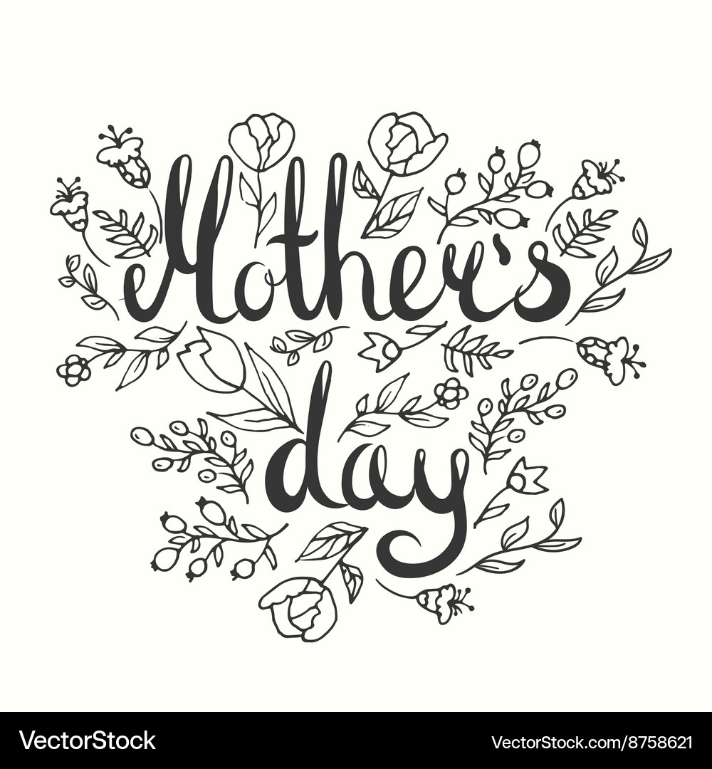 Mothers day lettering card modern calligraphy Vector Image