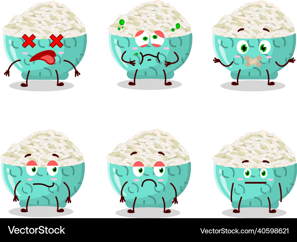 Risotto rice cartoon character with nope Vector Image