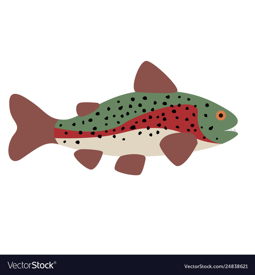 Spotted fish flat Royalty Free Vector Image - VectorStock