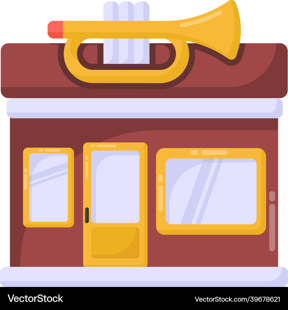 Trumpet music shop Royalty Free Vector Image - VectorStock