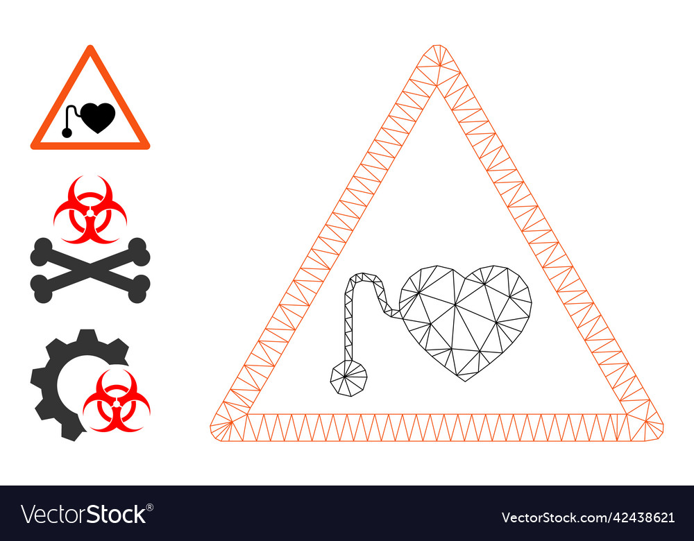 Web carcass pacemaker warning icon Royalty Free Vector Image