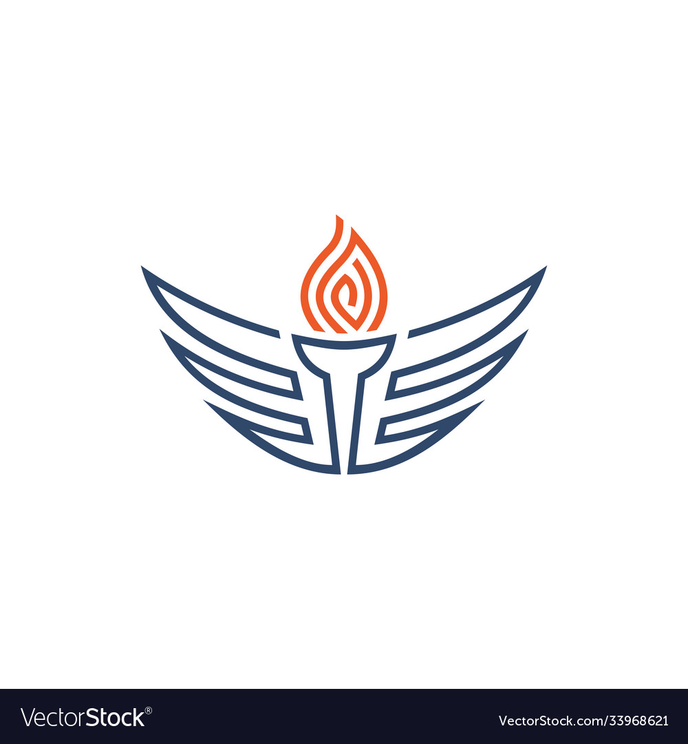 Wing torch logo Royalty Free Vector Image - VectorStock