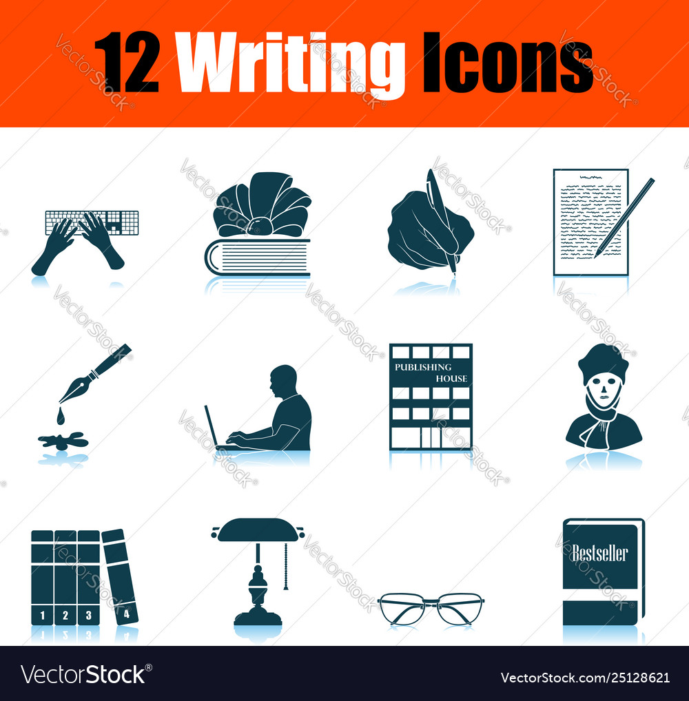 Writing icon set Royalty Free Vector Image - VectorStock