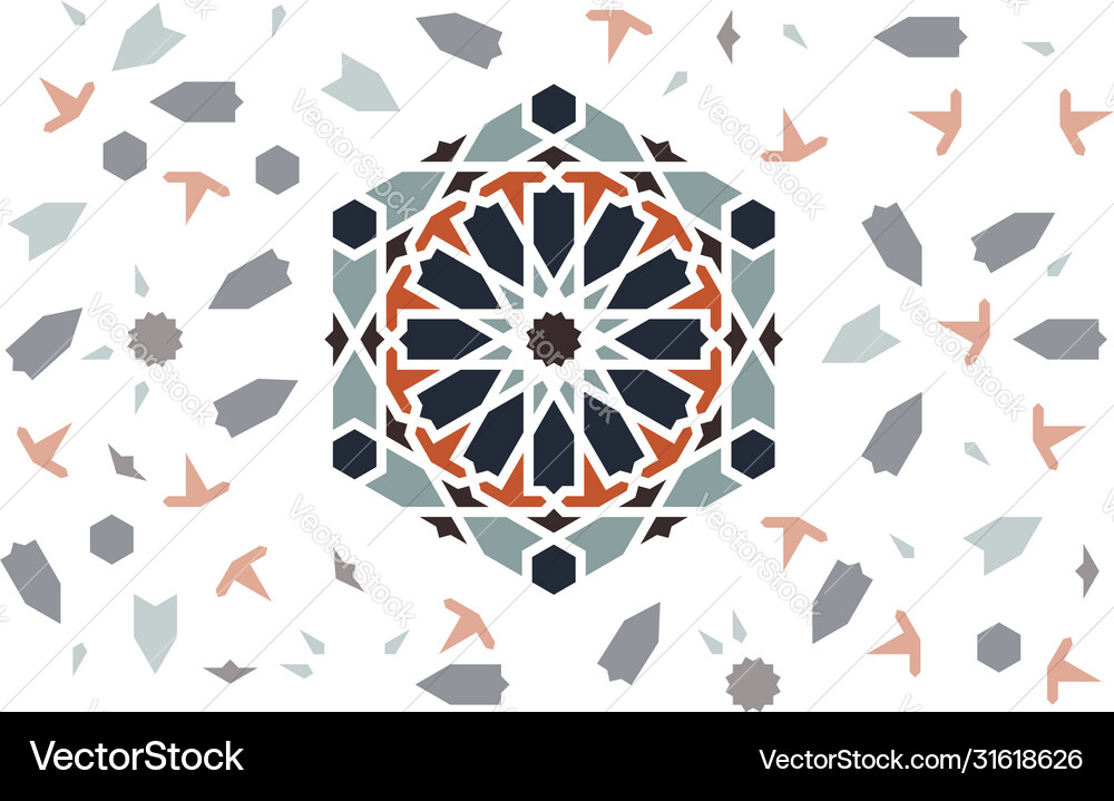 Arabic pattern arabian with color Royalty Free Vector Image