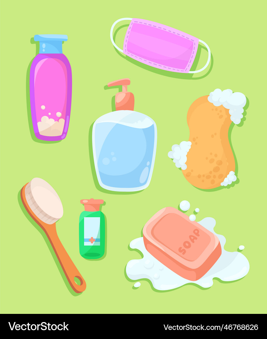 Bathroom items set Royalty Free Vector Image - VectorStock