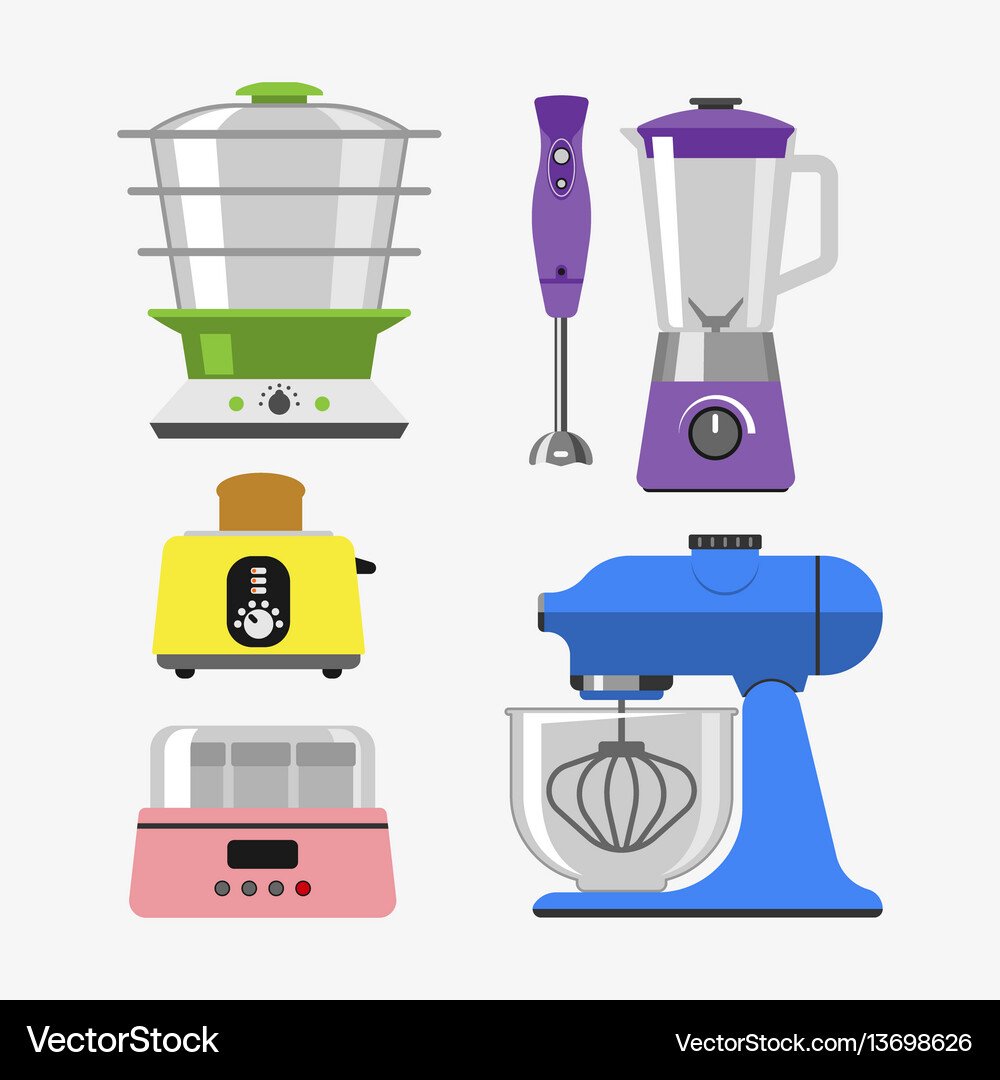 Home appliances cooking kitchen equipment Vector Image