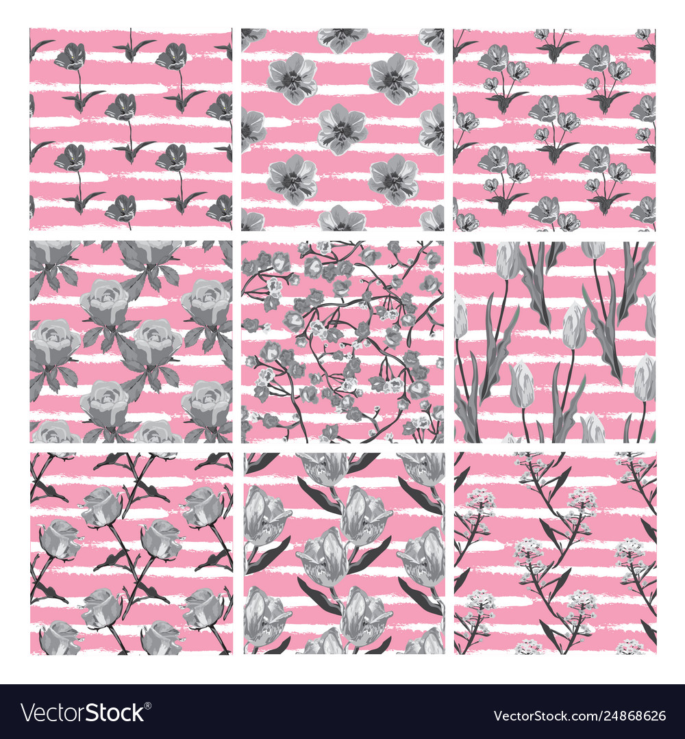 Seamless patterns set Royalty Free Vector Image