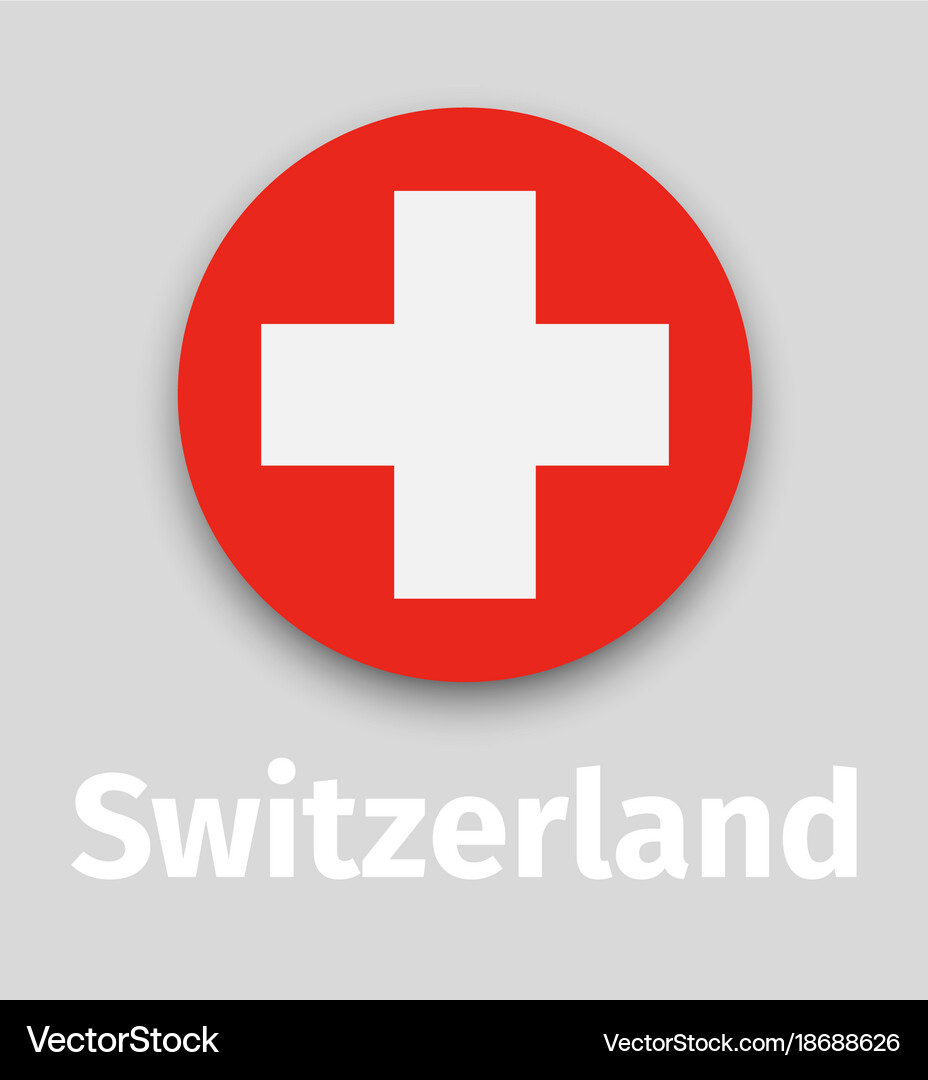 Switzerland flag round icon Royalty Free Vector Image