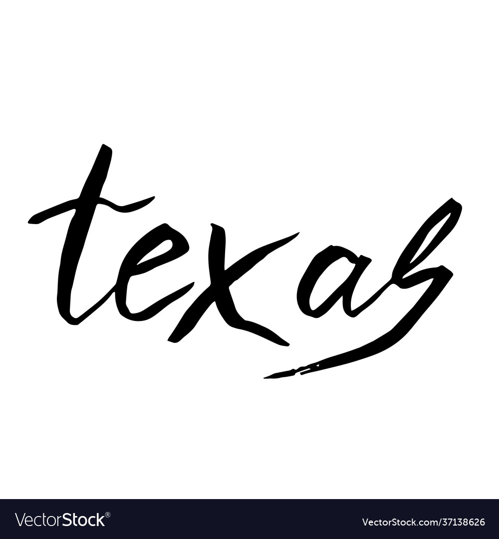 Texas state handwriting isolated on white Vector Image