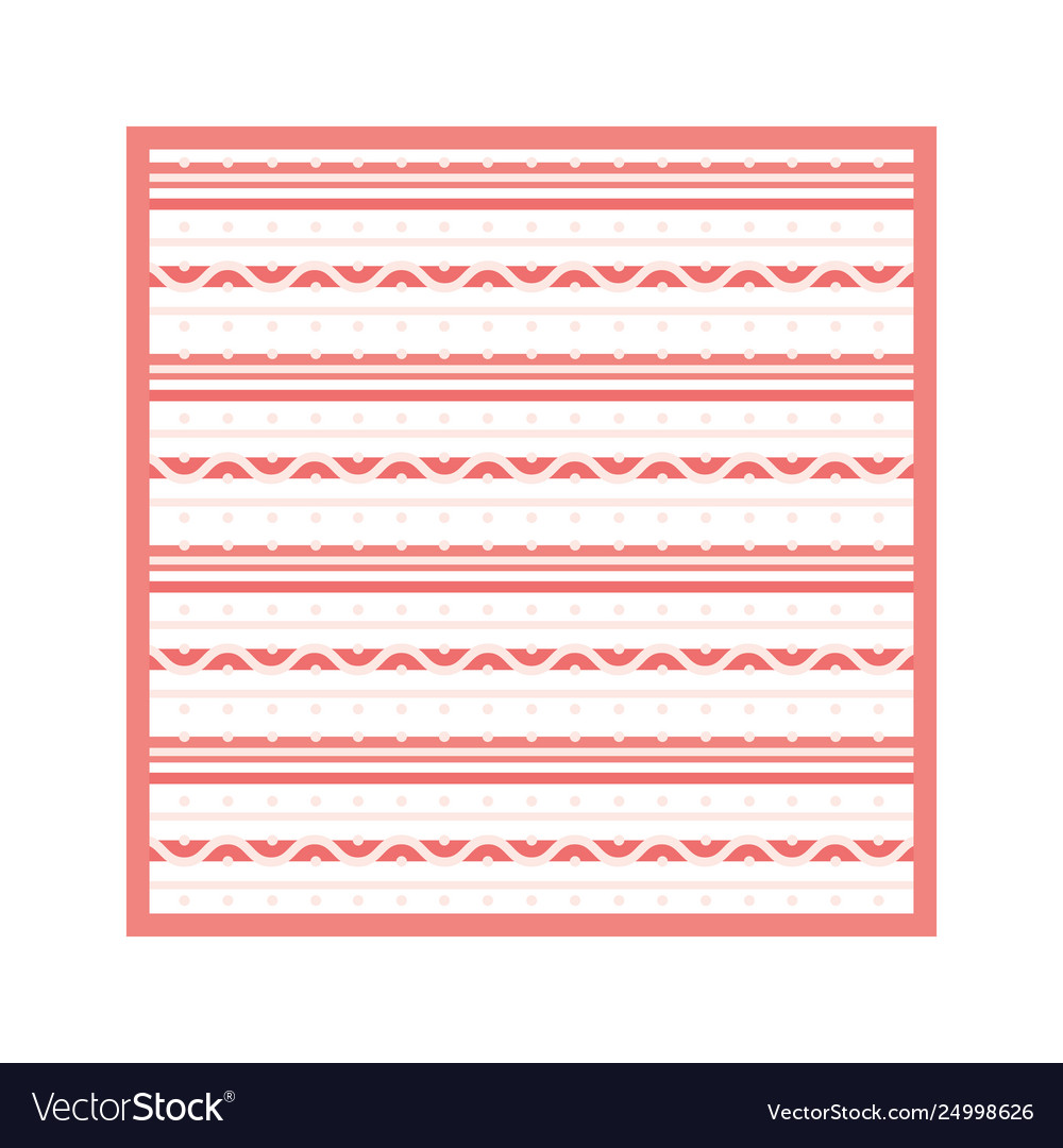 Textile pattern frame isolated icon Royalty Free Vector