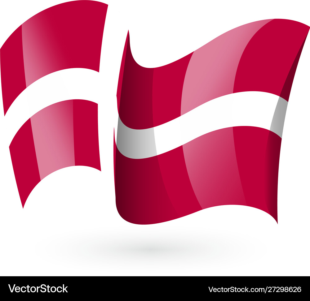 Waving flag icon national symbol fluttered Vector Image