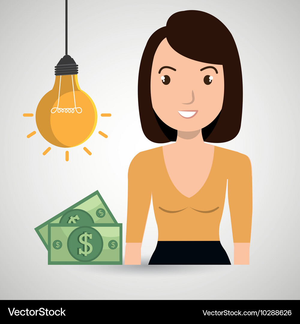 Woman money idea Royalty Free Vector Image - VectorStock