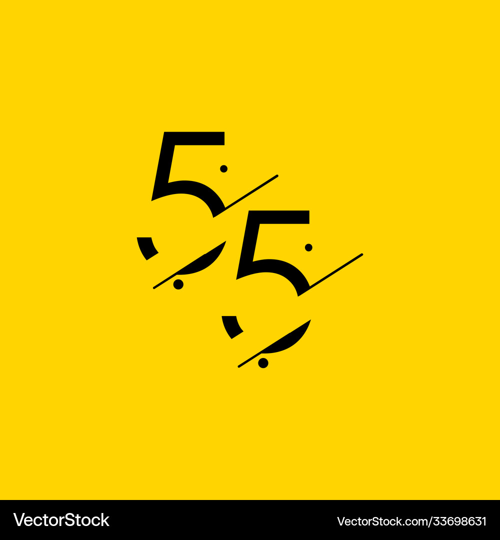 55 years anniversary celebration elegant number Vector Image