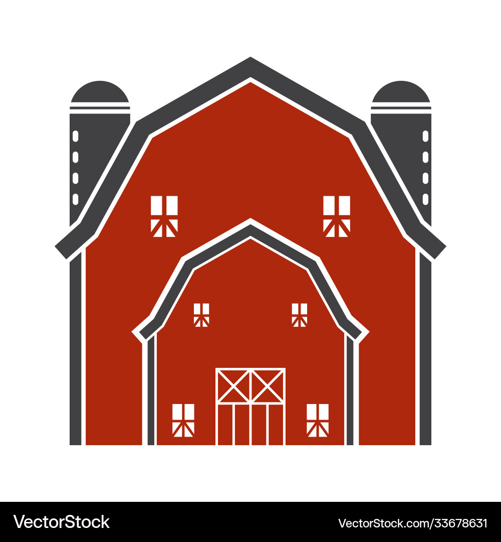 Barn house or farmhouse with pole barns flat Vector Image