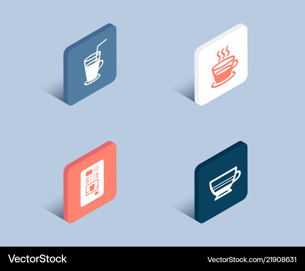 Coffee cup cocktail and vending icons Royalty Free Vector