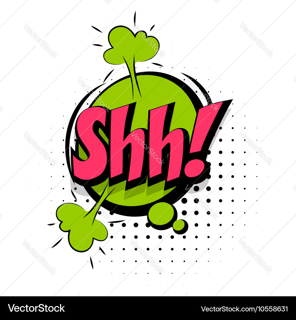 Comic sound effects pop art word lettering shh Vector Image