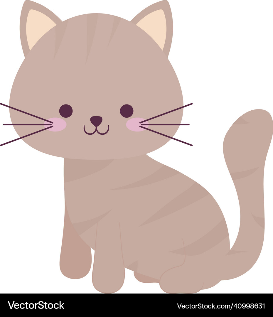 Cute brown cat Royalty Free Vector Image - VectorStock