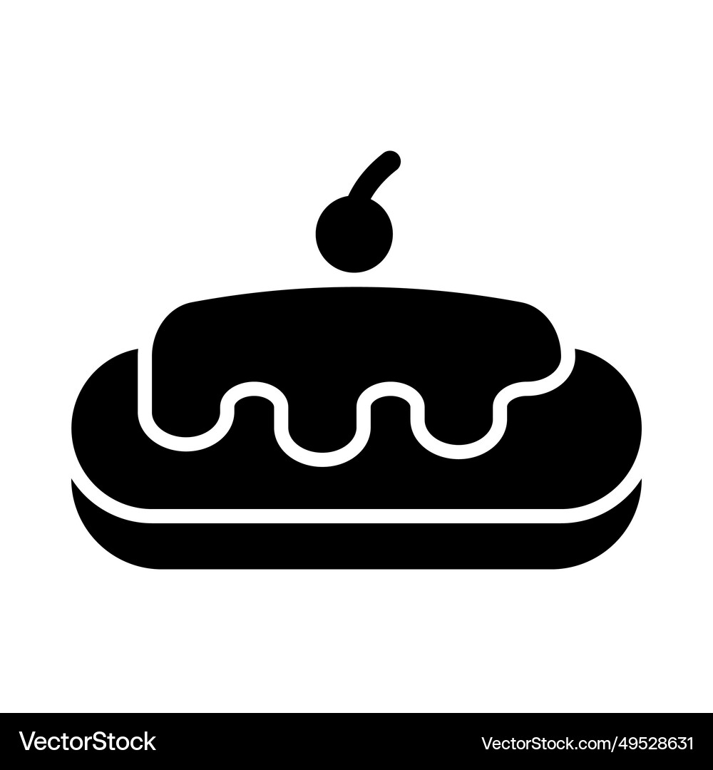 Eclair glyph icon for personal and commercial use Vector Image