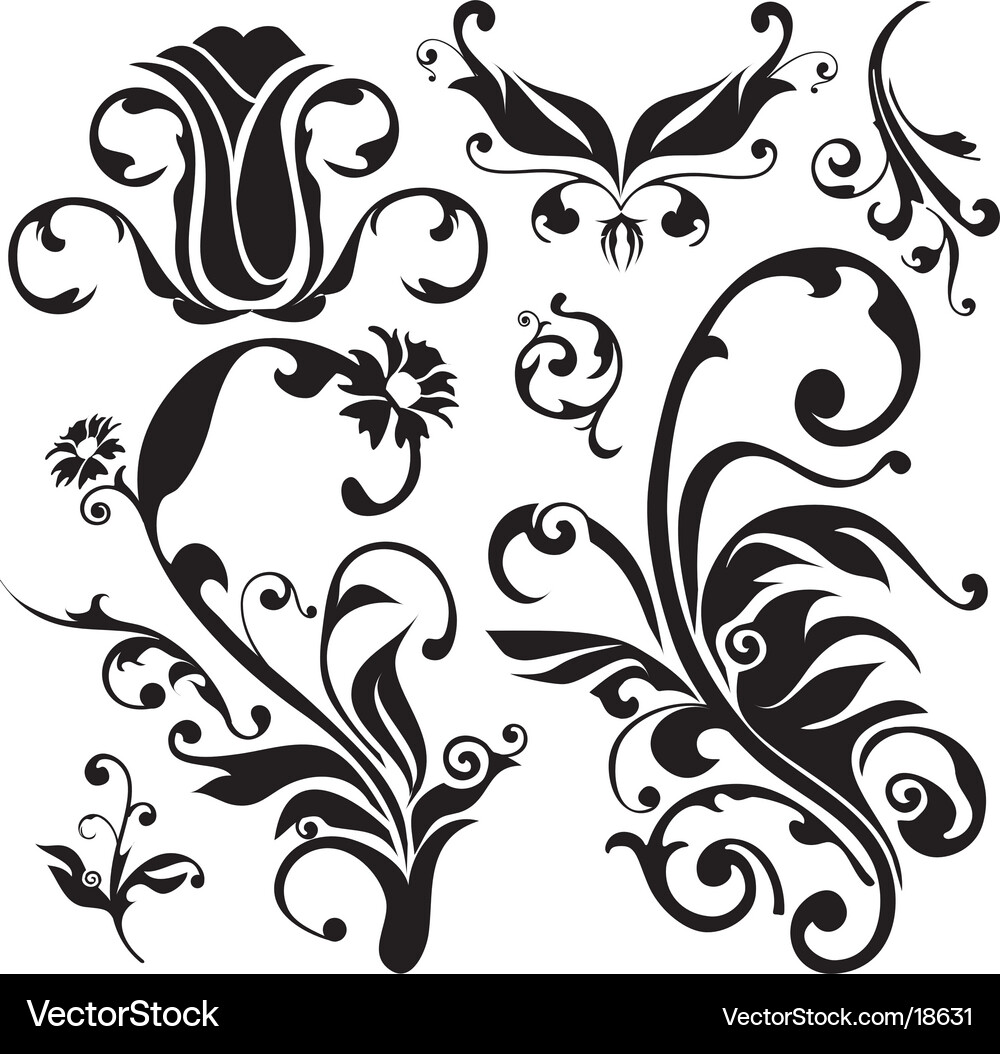Elegant Floral Swirls Royalty Free Vector Image
