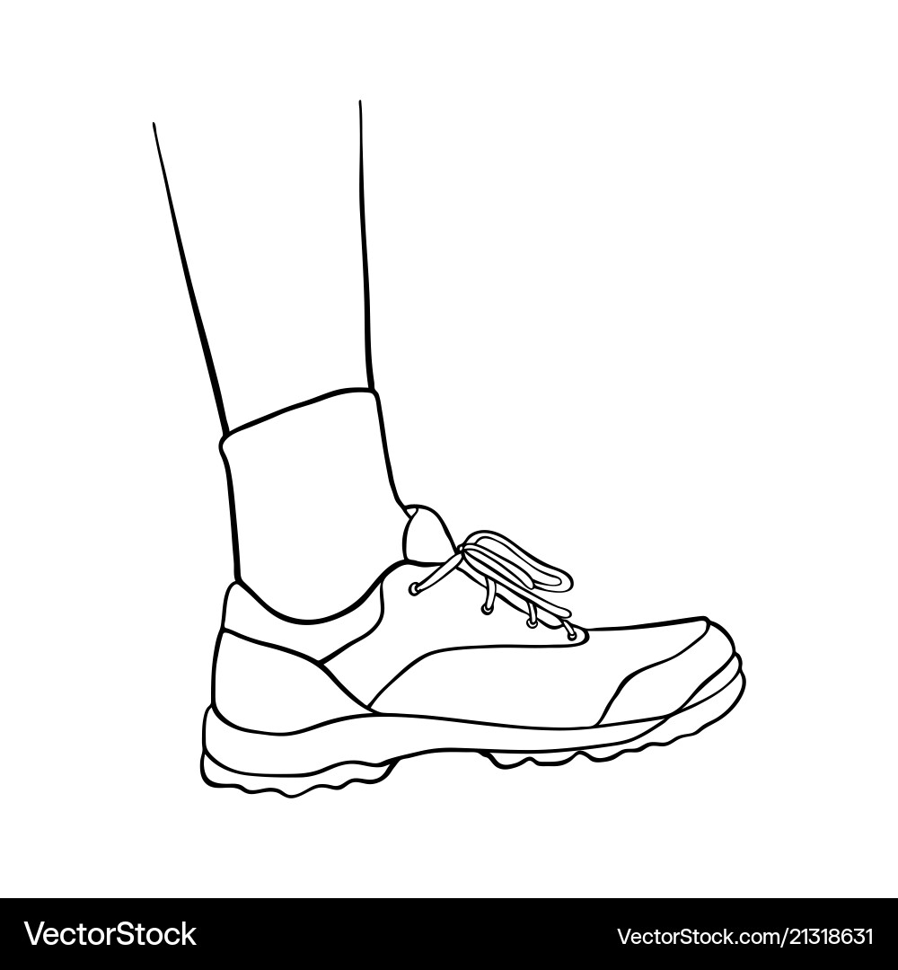 Hand drawn women foot Royalty Free Vector Image