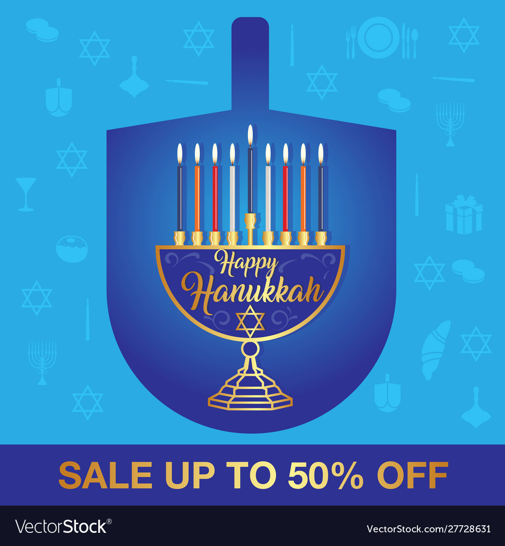 Happy hanukkah sale web banner template Royalty Free Vector