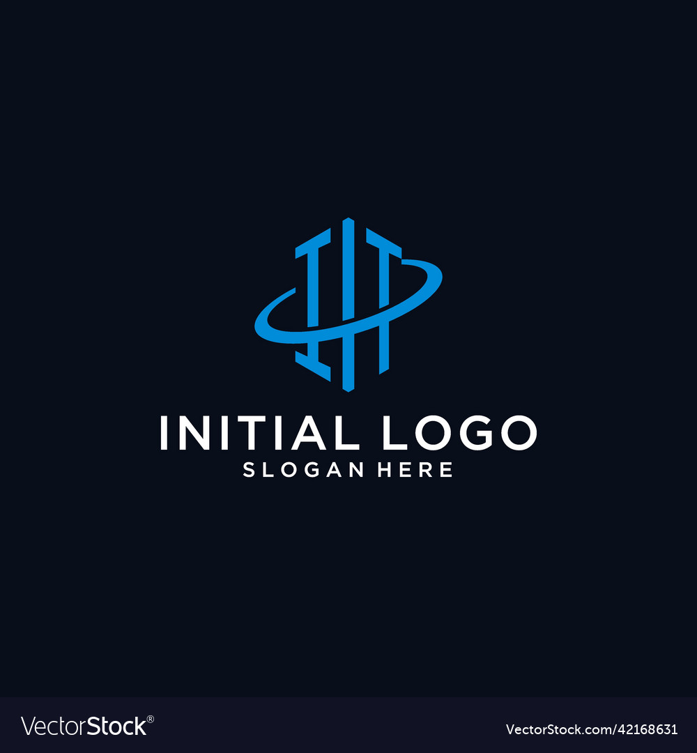 It initial monogram logo with hexagonal shape Vector Image