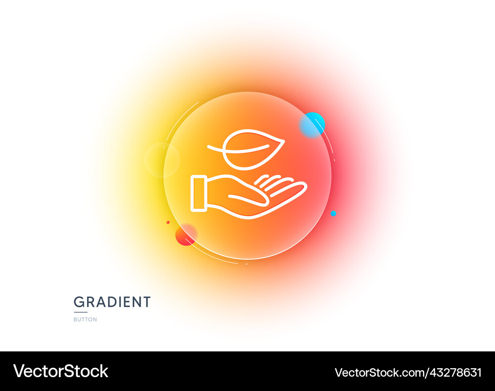 Leaf line icon grow plant sign gradient blur Vector Image