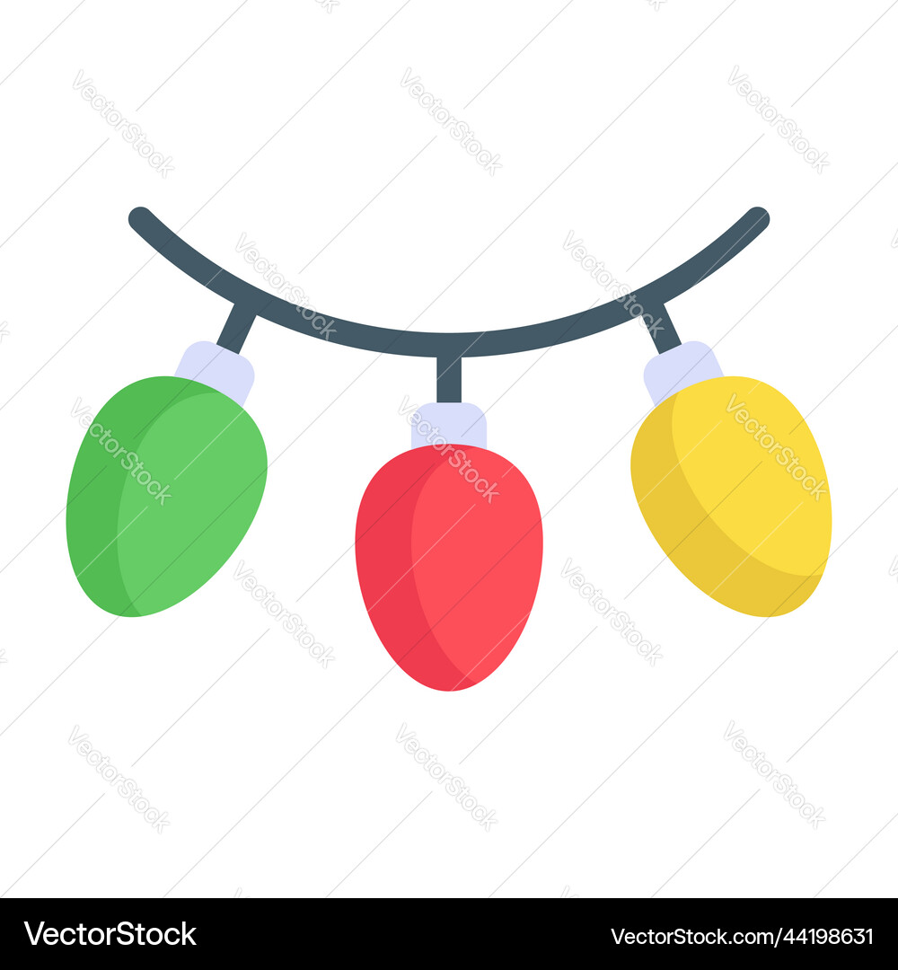 Lights icon christmas and celebrations flat Vector Image