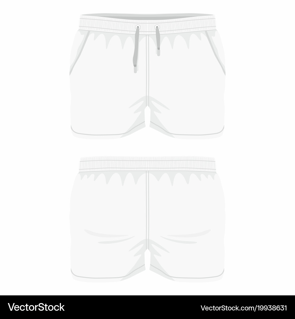 Mens white sport shorts Royalty Free Vector Image