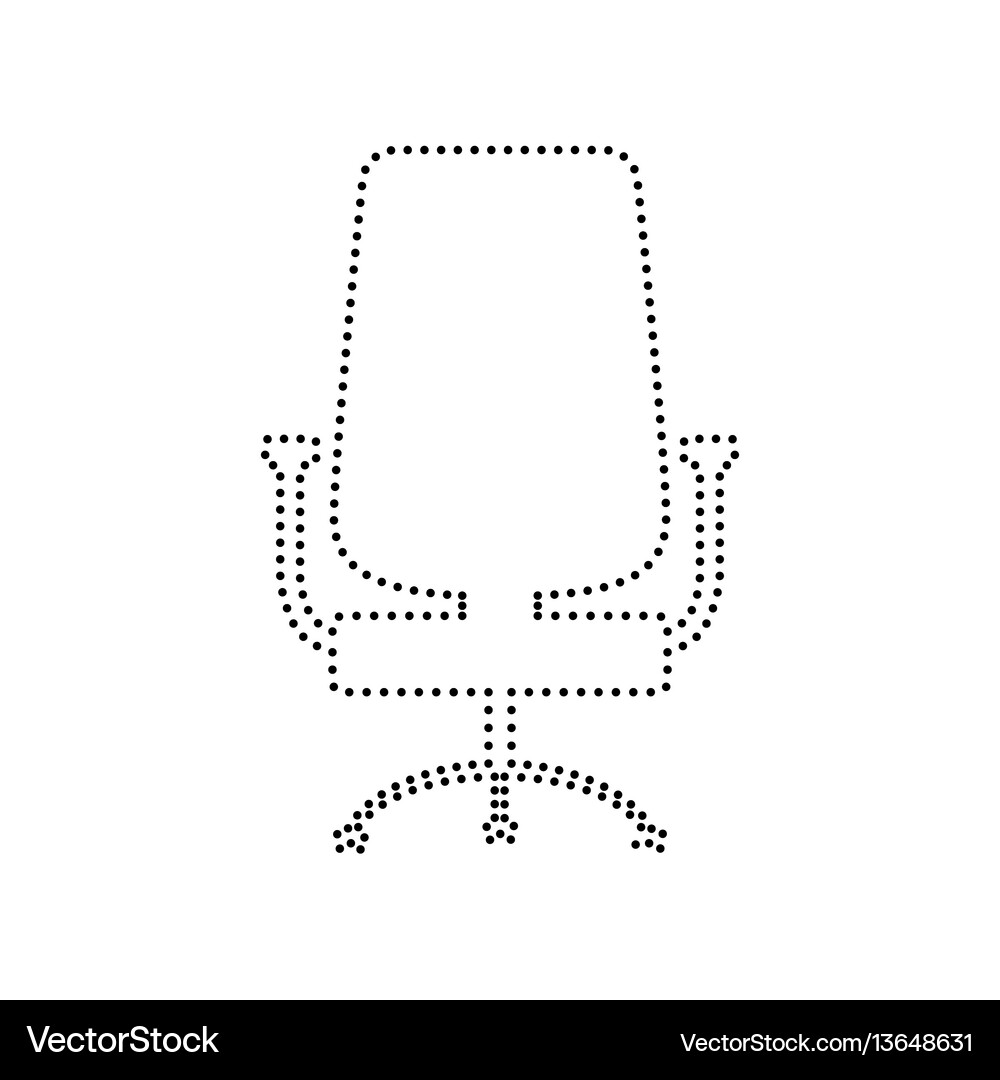 Office chair sign black dotted icon Royalty Free Vector
