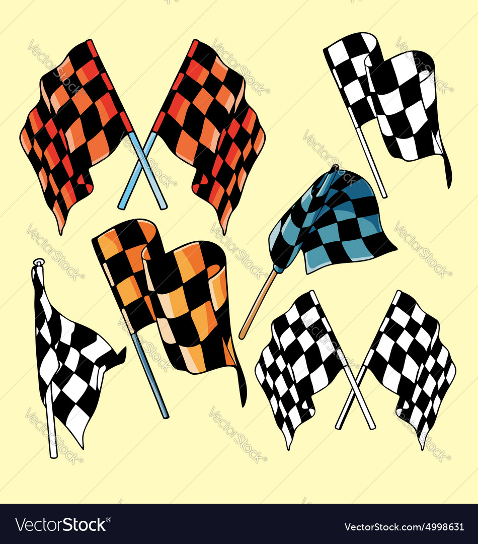 Racing flags Royalty Free Vector Image - VectorStock