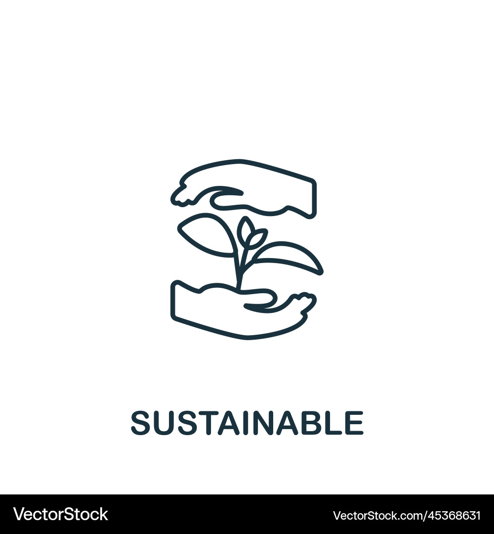 Sustainable icon monochrome simple sustainability Vector Image
