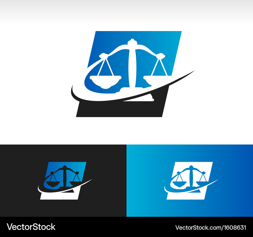 Swoosh Balance Scale Logo Icon Royalty Free Vector Image