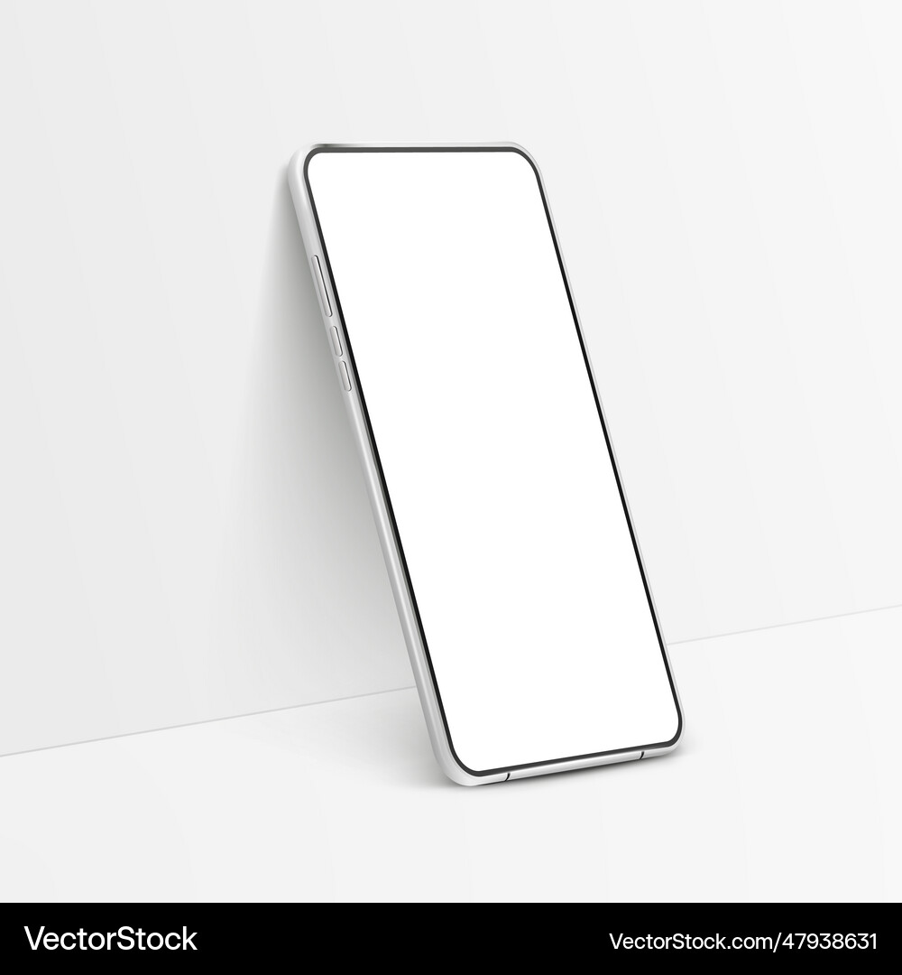 White realistic smartphone mockup 3d mobile phone Vector Image