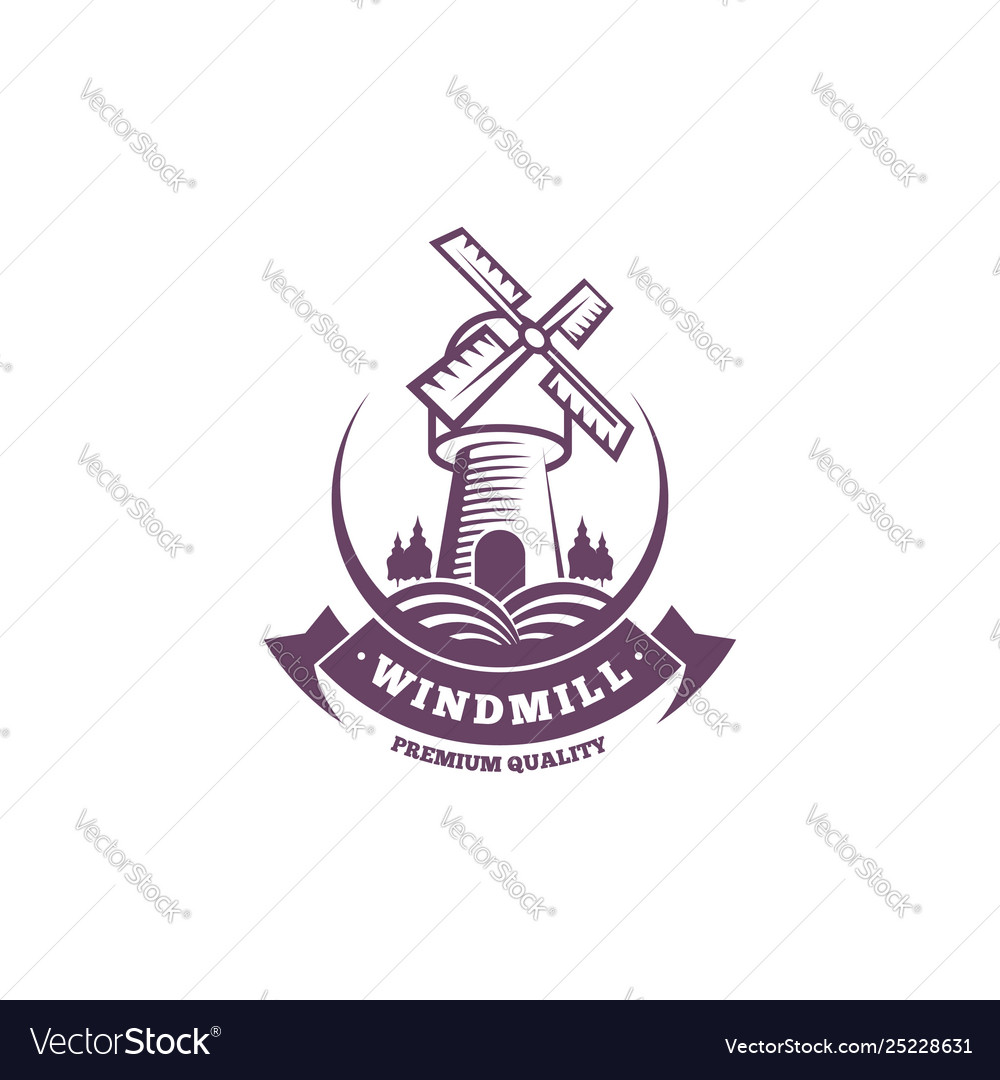 Windmill logo template Royalty Free Vector Image